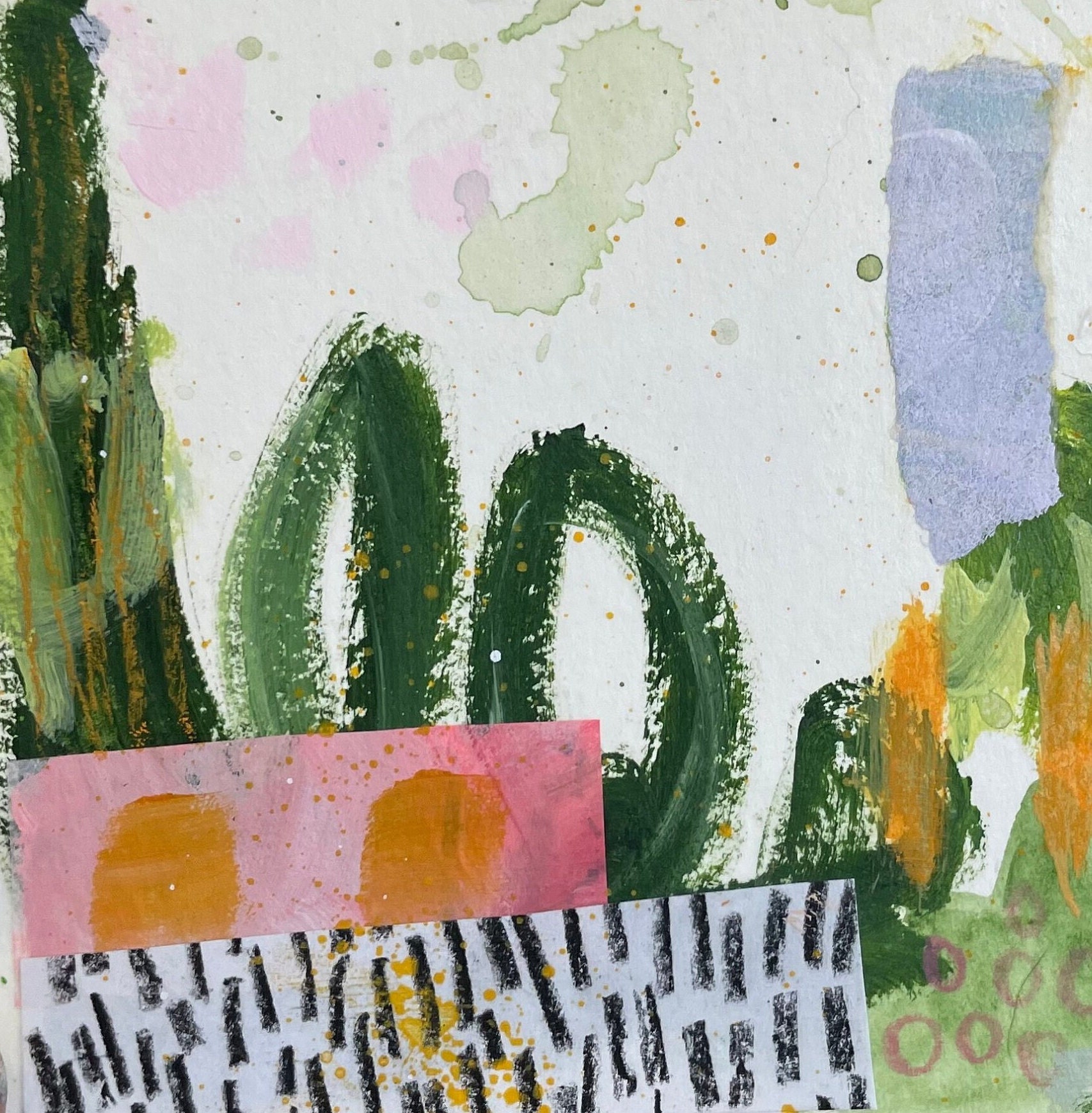 Small Painting on Paper, Flower Painting Original, Wall Art on Paper ...