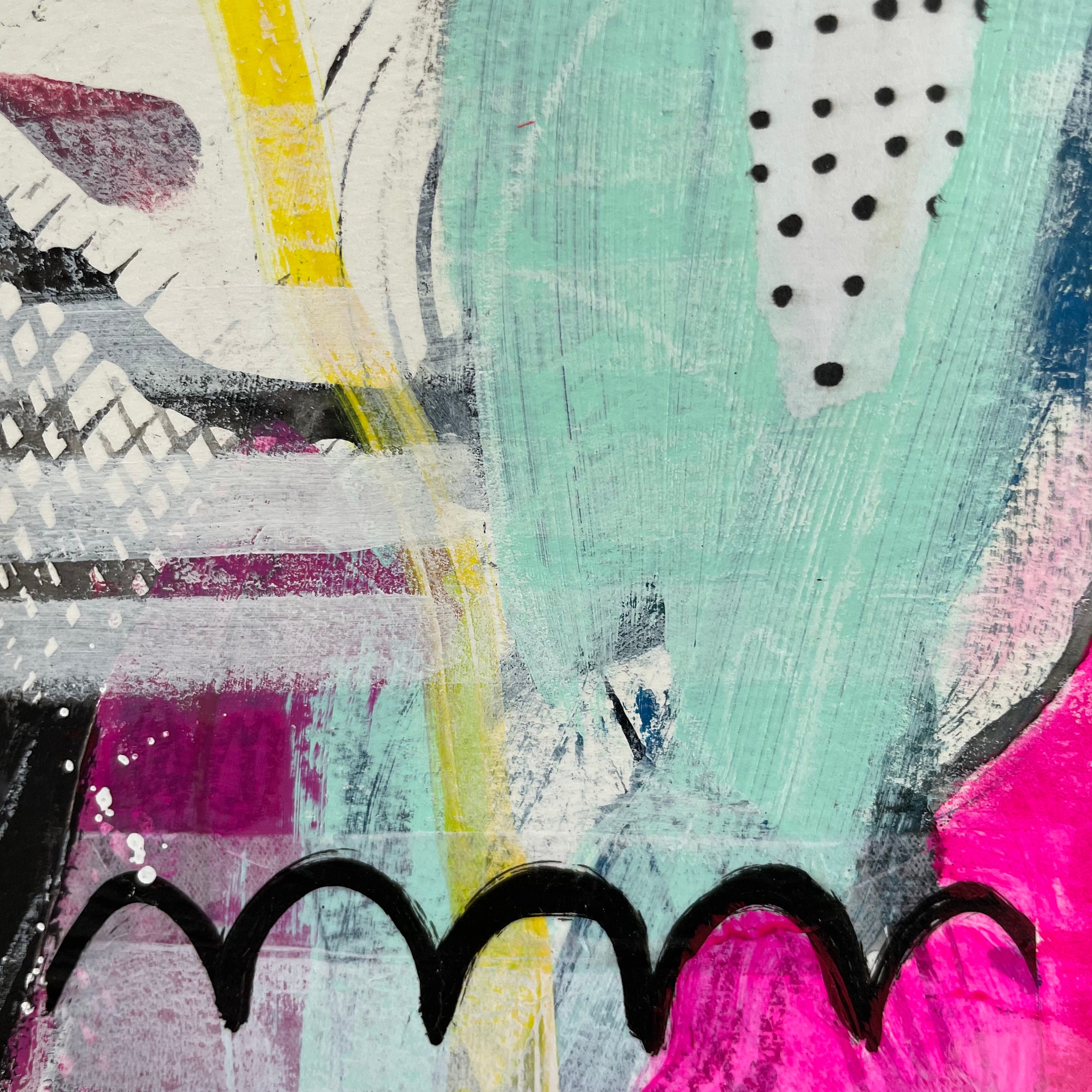 Mini Abstract Art on Paper, Mixed Media Collage Art, Acrylic on Paper ...