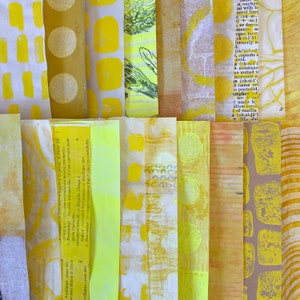 Yellow Painting Papers, Paper Collage Bundle, Junk Journaling Paper ...
