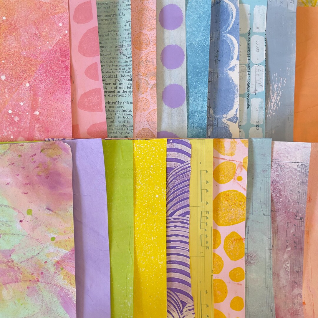 Pastel Collage Papers, Hand Painted Papers, Assorted Paper Pack,mixed ...
