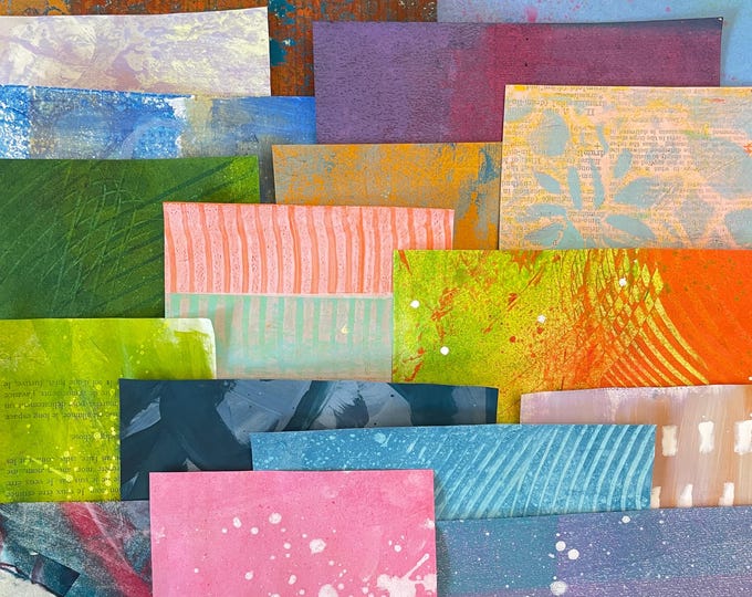 Hand Painted Paper Collage, Artsy Paper, Art Journal Supplies, Handmade ...