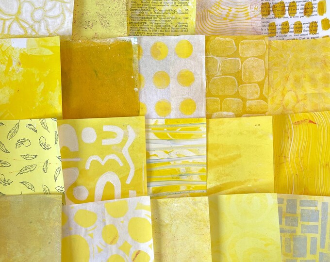 Yellow Collage Papers, Paper Collage Bundle, Junk Journaling Paper ...