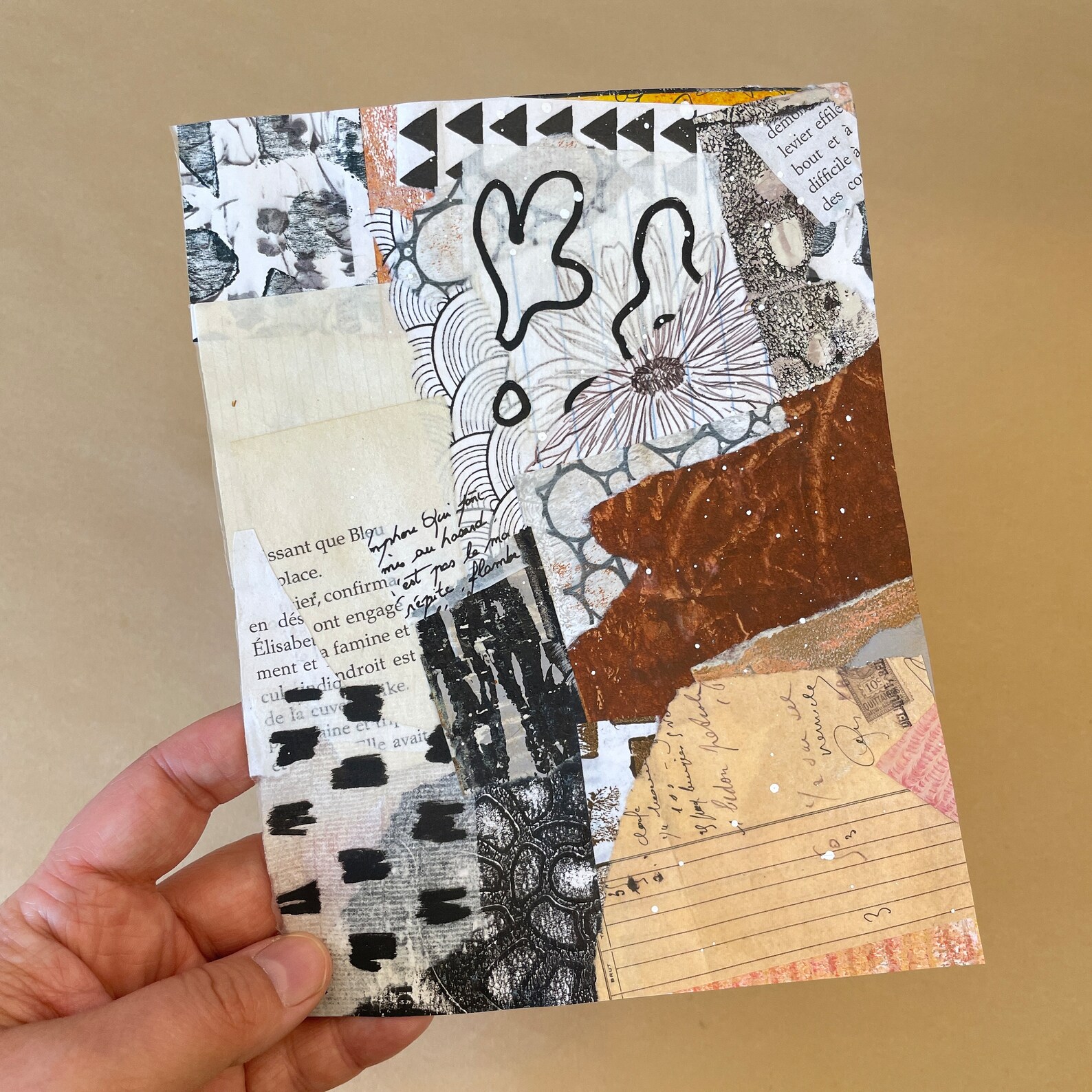 Masterboard Collage Sheet, Neutral Collage Papers, Distressed Collage ...