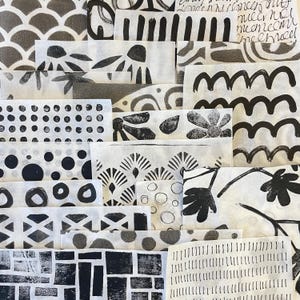 Transparent Collage Paper, Rice Paper, Black Stencil Collage, Art ...