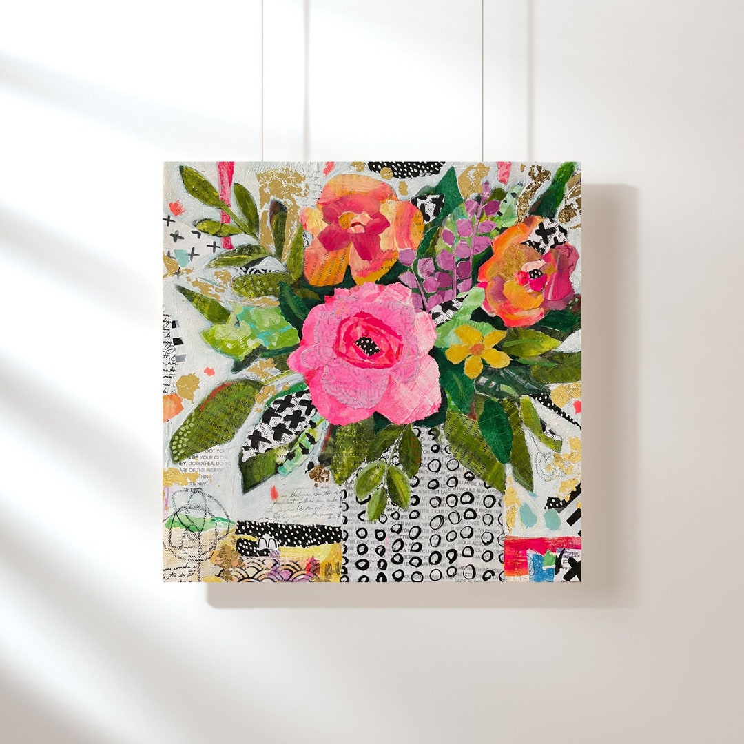 Original Collage Painting, Abstract Painting, Gallery-wrapped Canvas ...