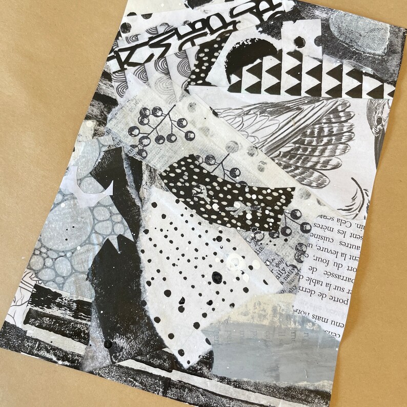 One Collage Masterboard, One Sheet Collage, Black White Collage Papers ...