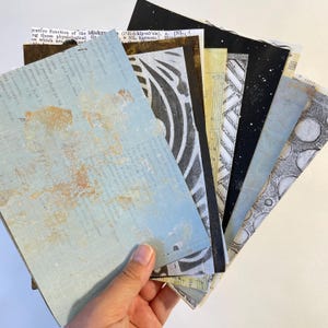 Neutral Collage Paper, Gelli Prints for Collage, Junk Journal Supplie ...