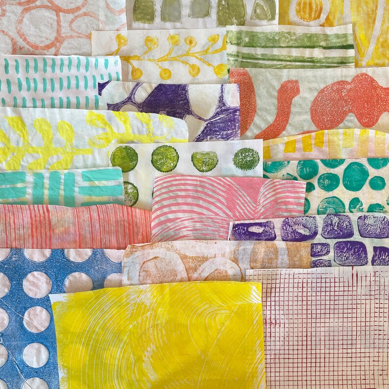 Translucent Collage Papers, Gelli Prints, Colorful Papers, Hand Painted ...