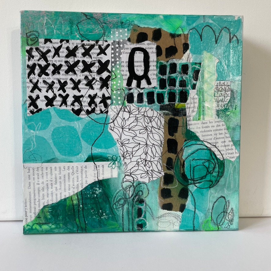 Colorful Unique Abstract Hand Painted Art Gallery Wrapped Original ...