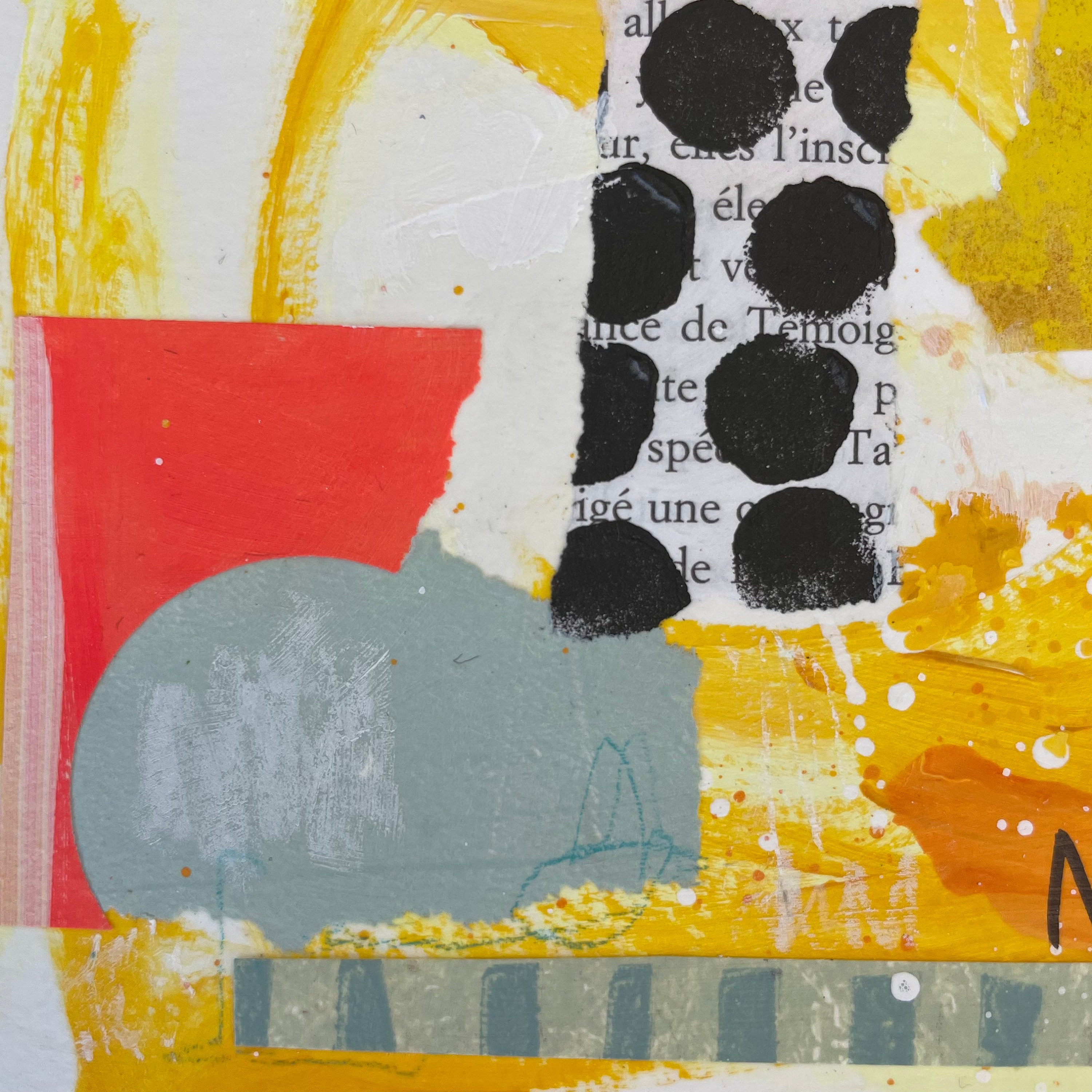 Multimedia Collage Painting, Modern Geometric Abstract, Geometric ...