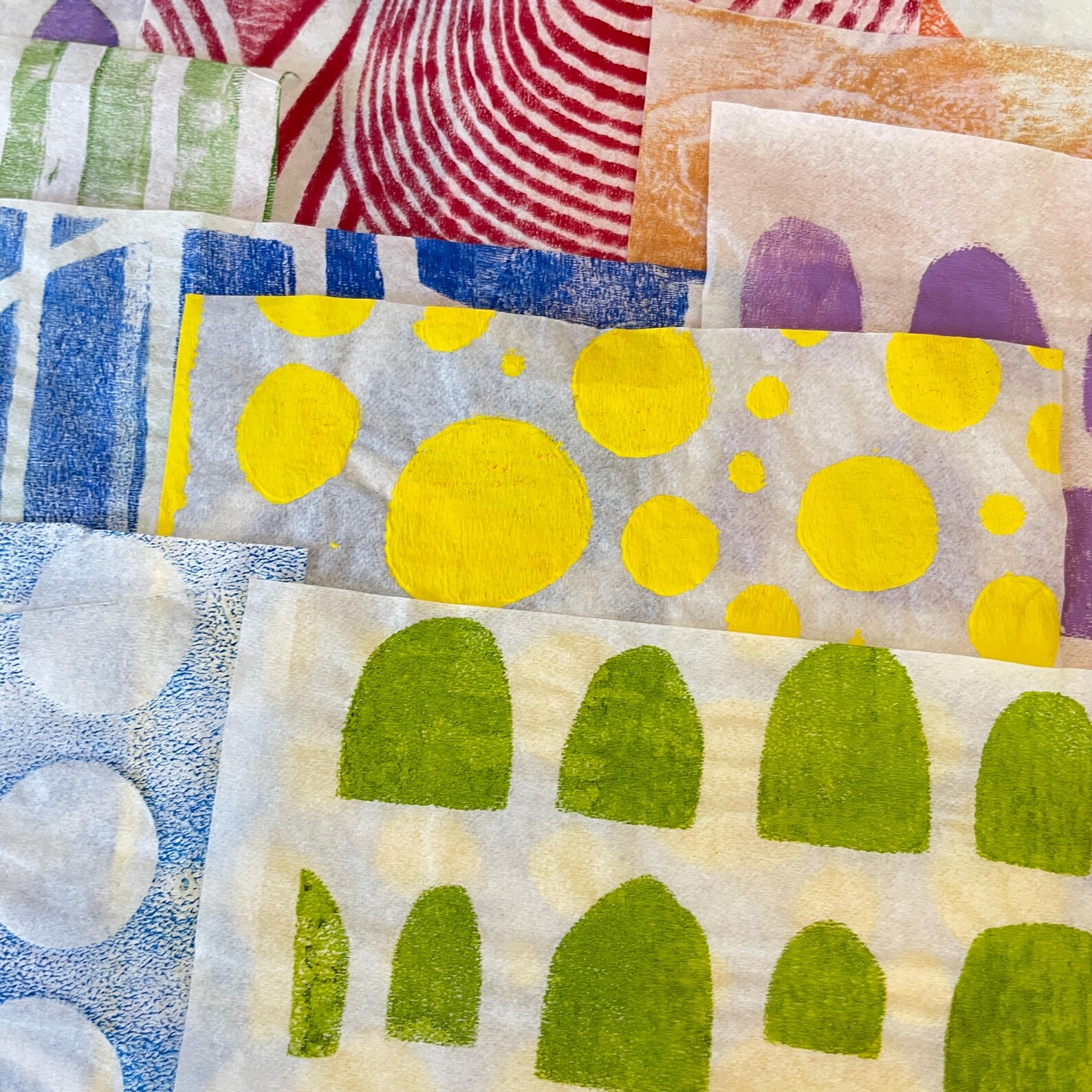 Translucent Collage Papers, Gelli Prints, Colorful Papers, Hand Painted ...