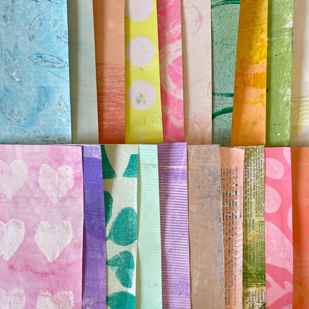 Pastel Collage Papers, Hand Painted Papers, Assorted Paper Pack,mixed ...