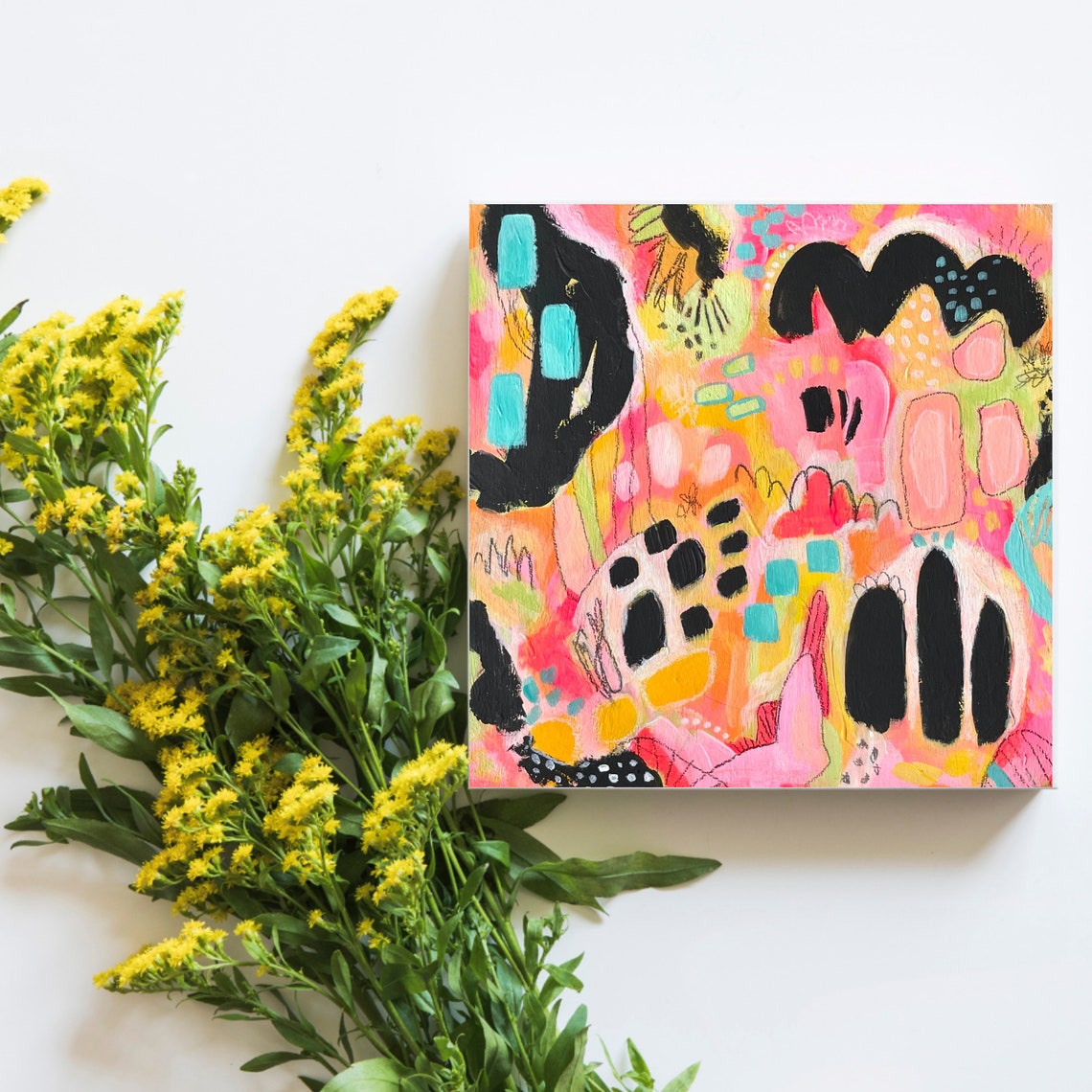 Abstract Home Decor Colourful Original Artwork Small Art - Etsy