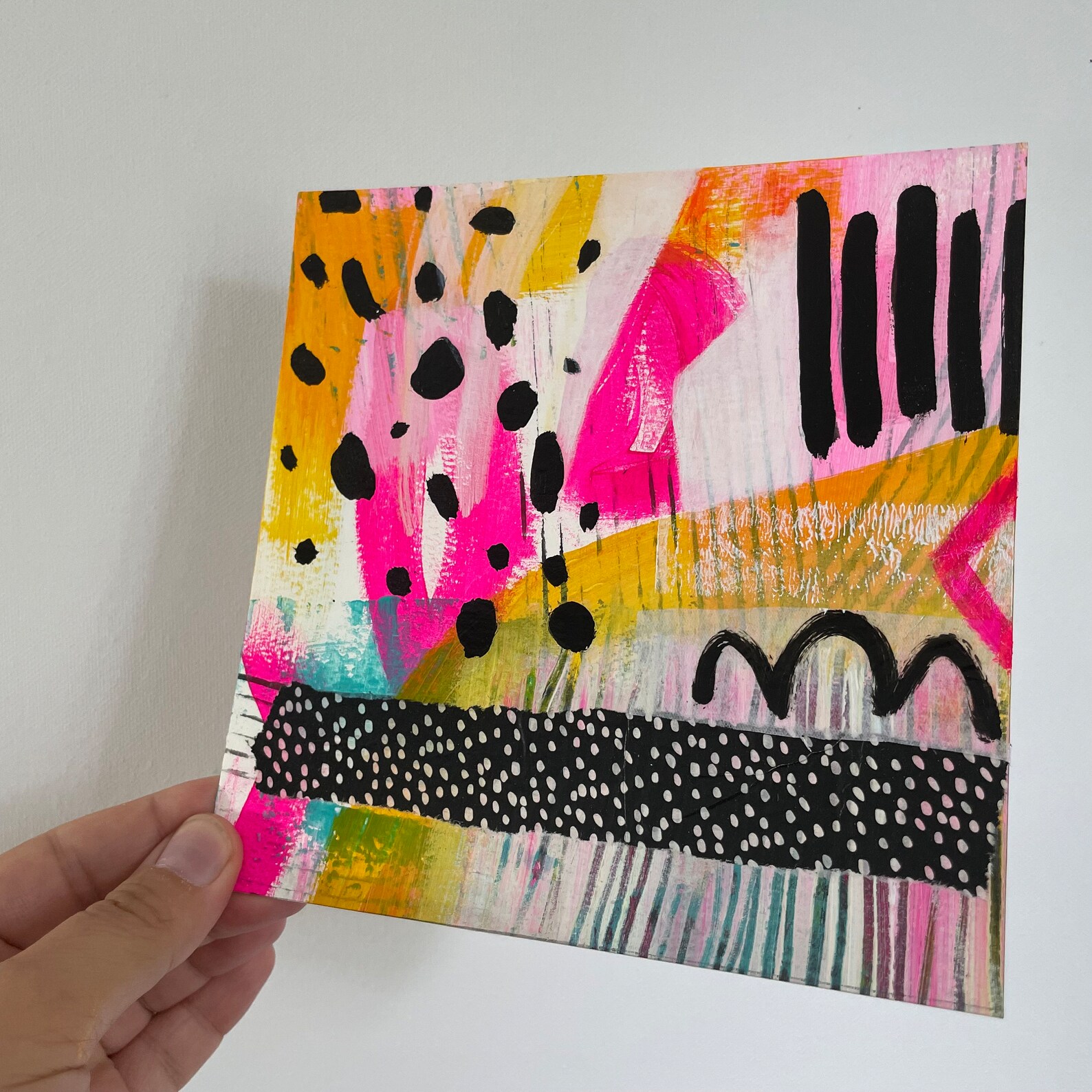 Original Art Painting, Abstract Art Mini, 6x6 Painting, Small Abstract ...