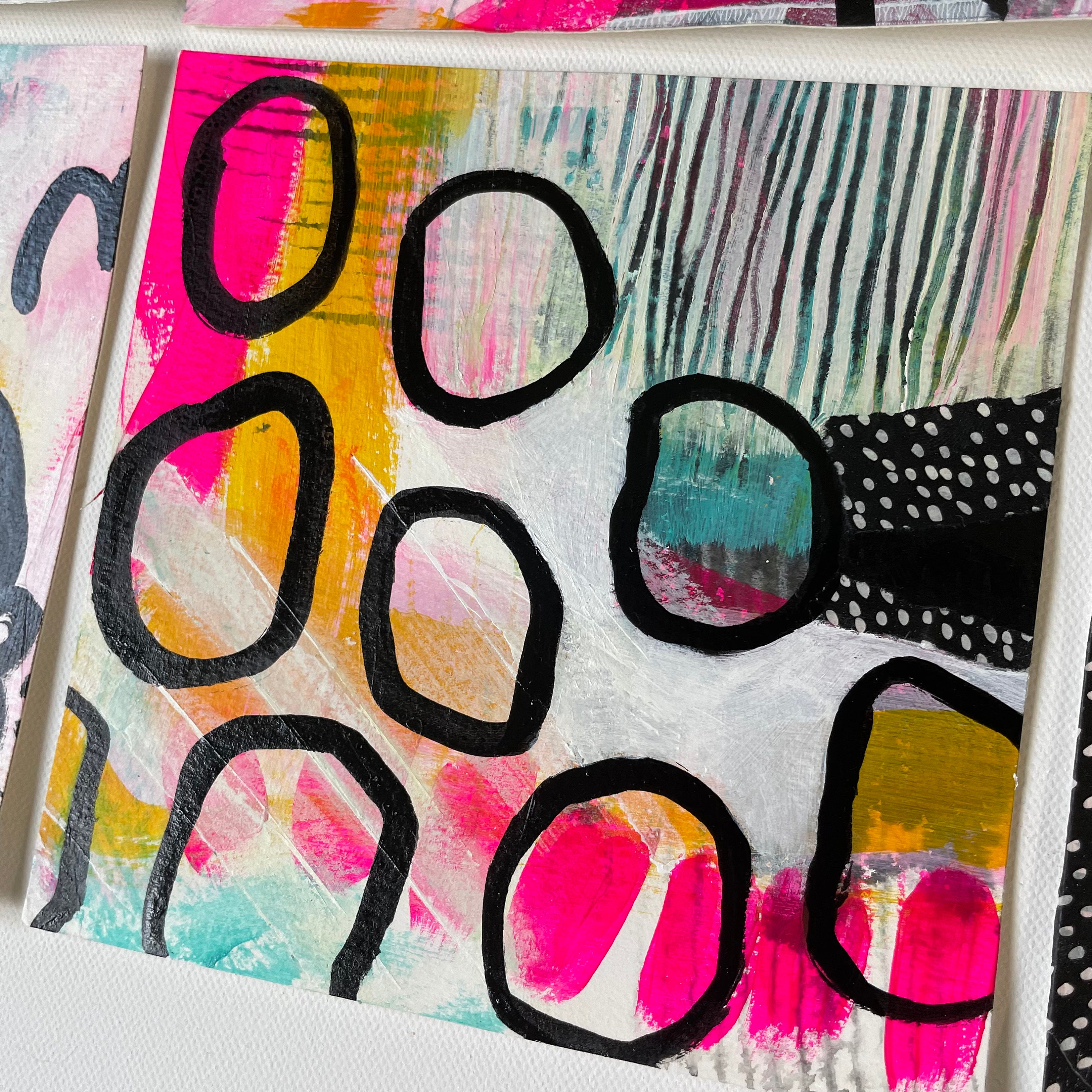 6x6 Painting Original Colorful Painting Small Original Art - Etsy