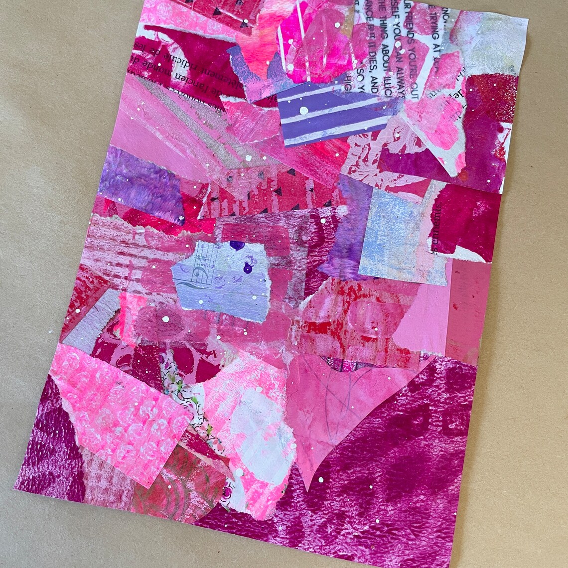 One Collage Masterboard, One Sheet Collage, Pink Collage Papers, Purple ...