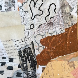 Masterboard Collage Sheet, Neutral Collage Papers, Distressed Collage ...