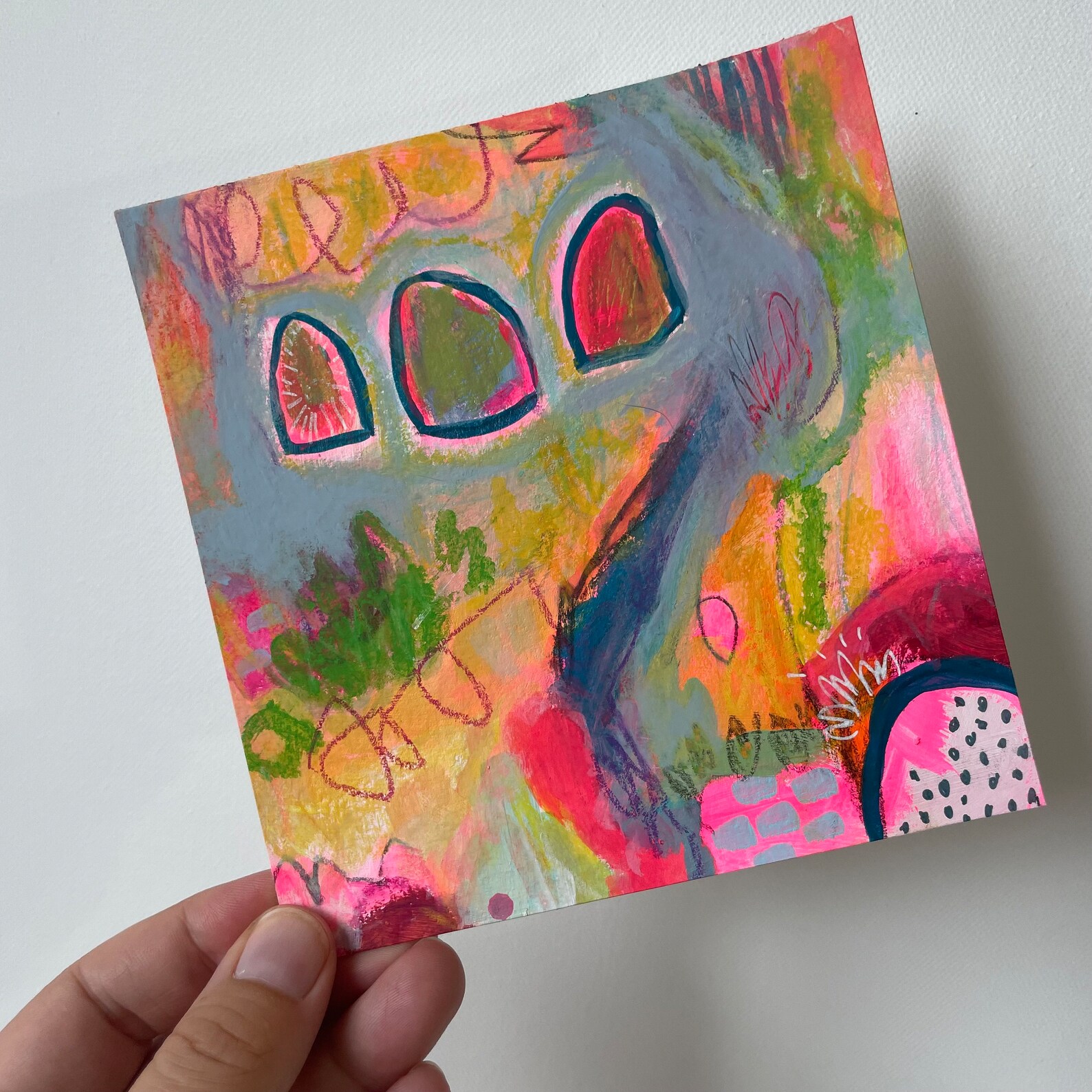 Small Painting on Paper, Painting Original, Wall Art on Paper ...