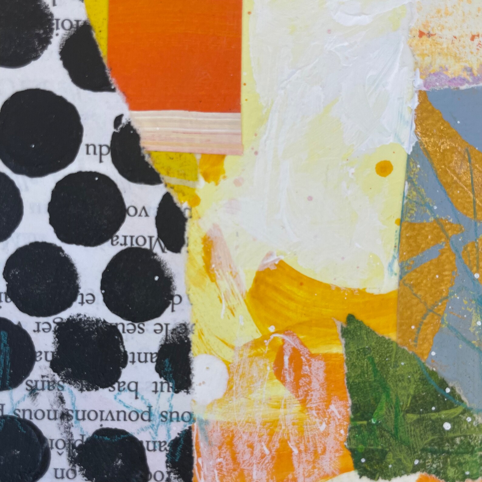 Multimedia Collage Painting, Modern Geometric Abstract, Geometric ...