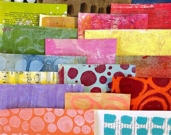 Assorted Handpainted Collage Papers, Gelli Print Paper, Multicolor ...