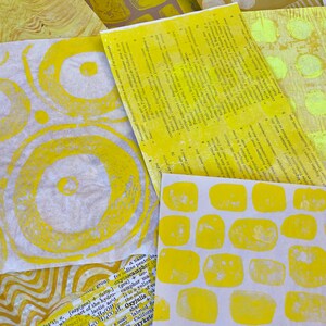 Yellow Painting Papers, Paper Collage Bundle, Junk Journaling Paper ...