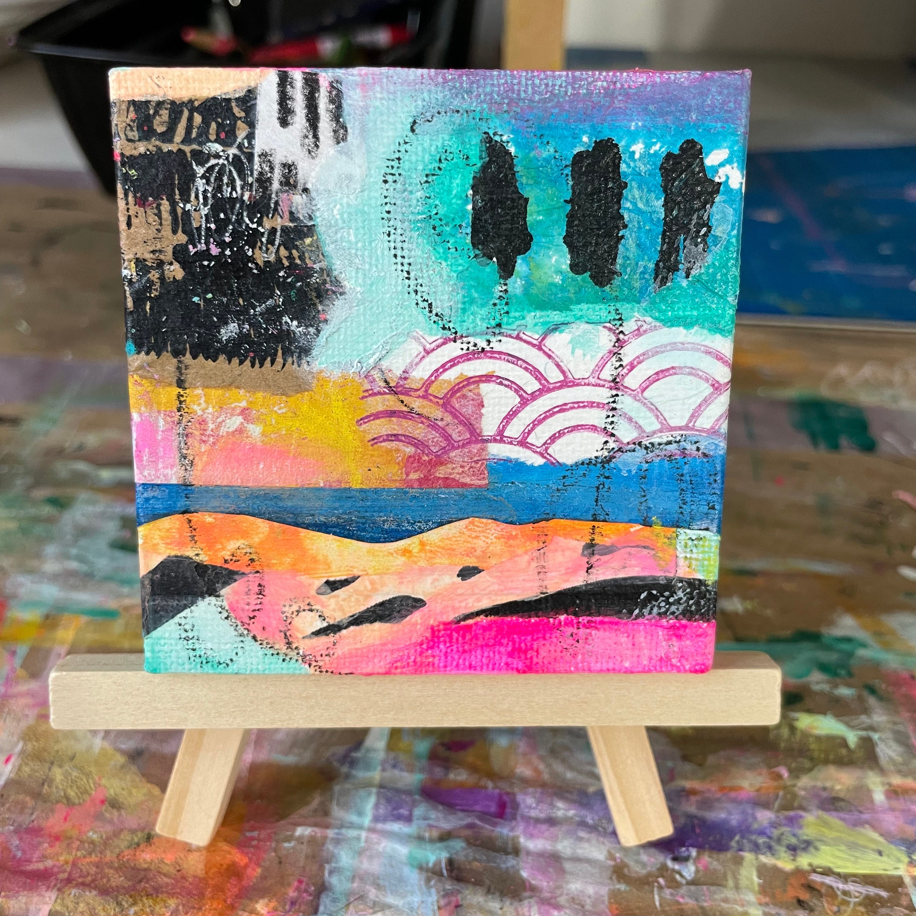 Mini Canvas on Easel Miniature 3x3 Tiny Art Tiny Painting - Etsy Canada