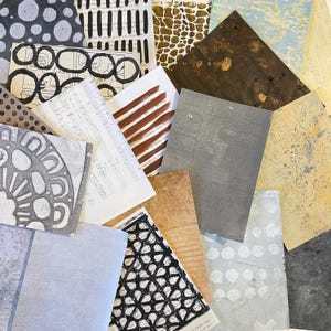 Neutral Hand Painted Collage Paper, Collage Fodder, Art Journal Collage ...