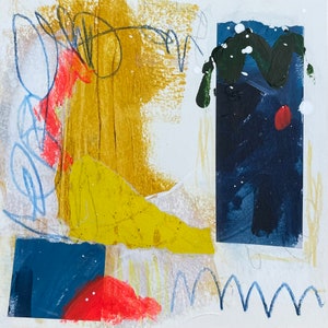 Small Abstract on Paper, Original Art on Paper, Hand Painted Abstract ...