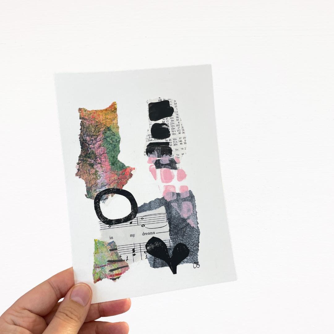 Small Abstract Art, Painting on Paper, Small Original, Abstract Collage ...