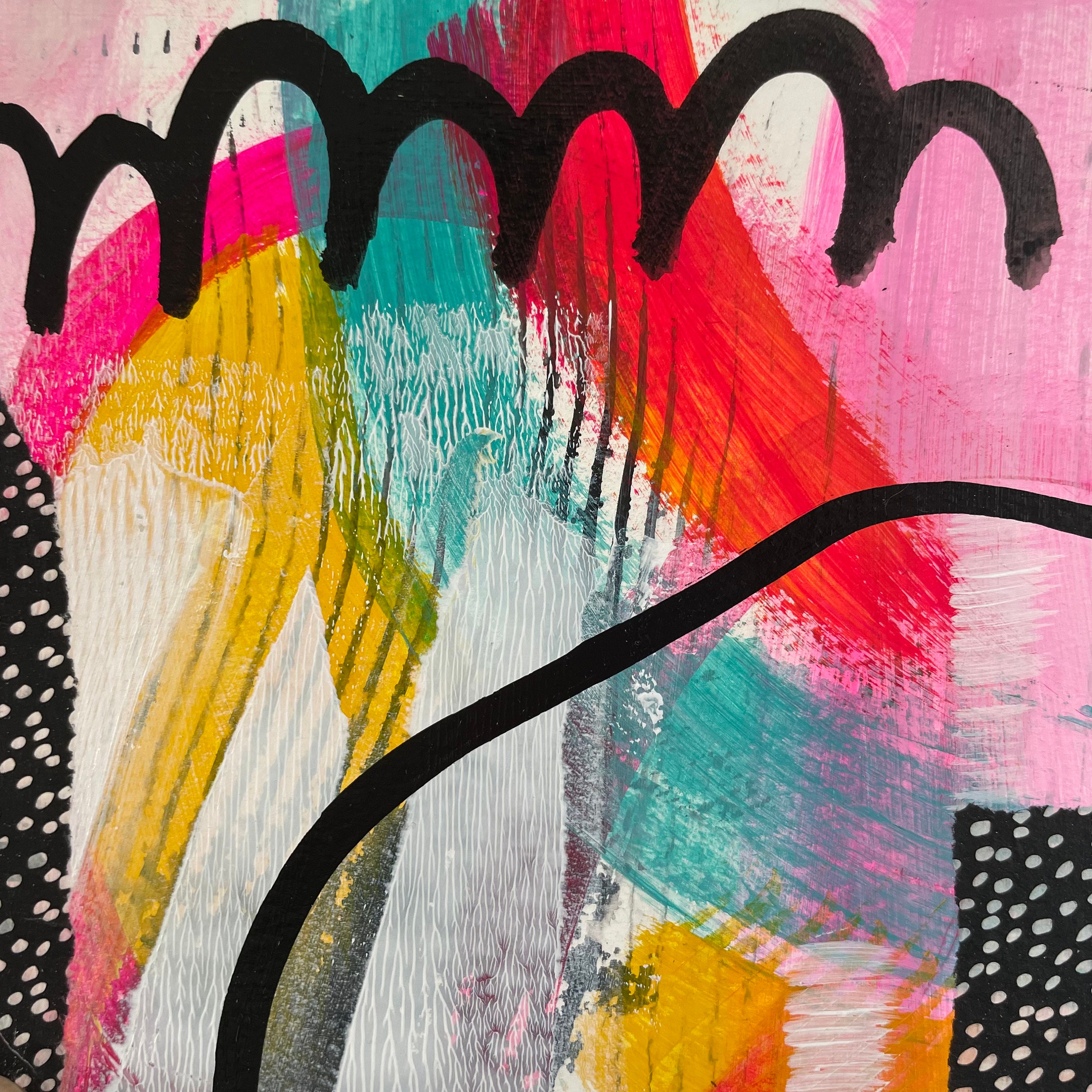 Original Abstract Painting 6x6 Painting on Paper Mixed Media - Etsy