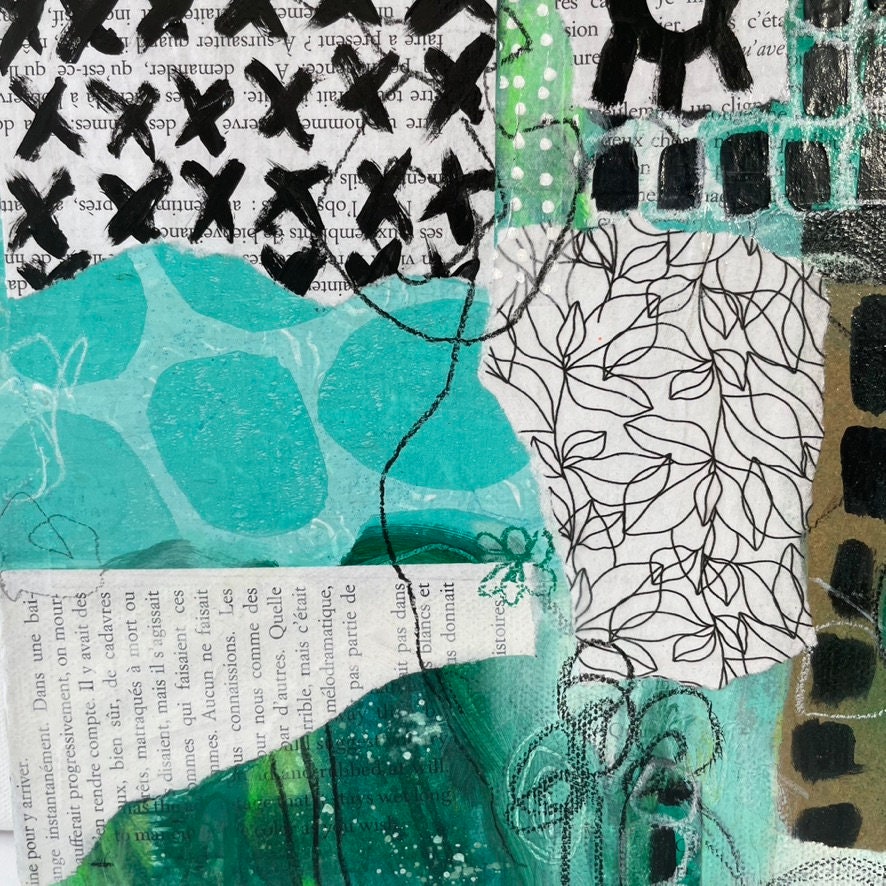 Colorful Unique Abstract Hand Painted Art Gallery Wrapped Original ...