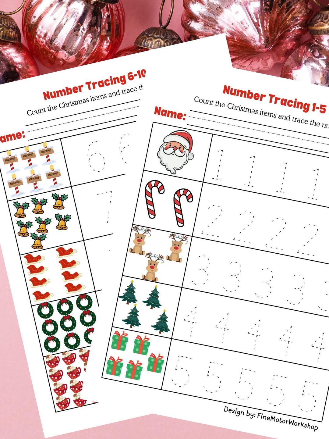 Christmas Fine Motor Skills Activities OT Printable Worksheets Digital ...