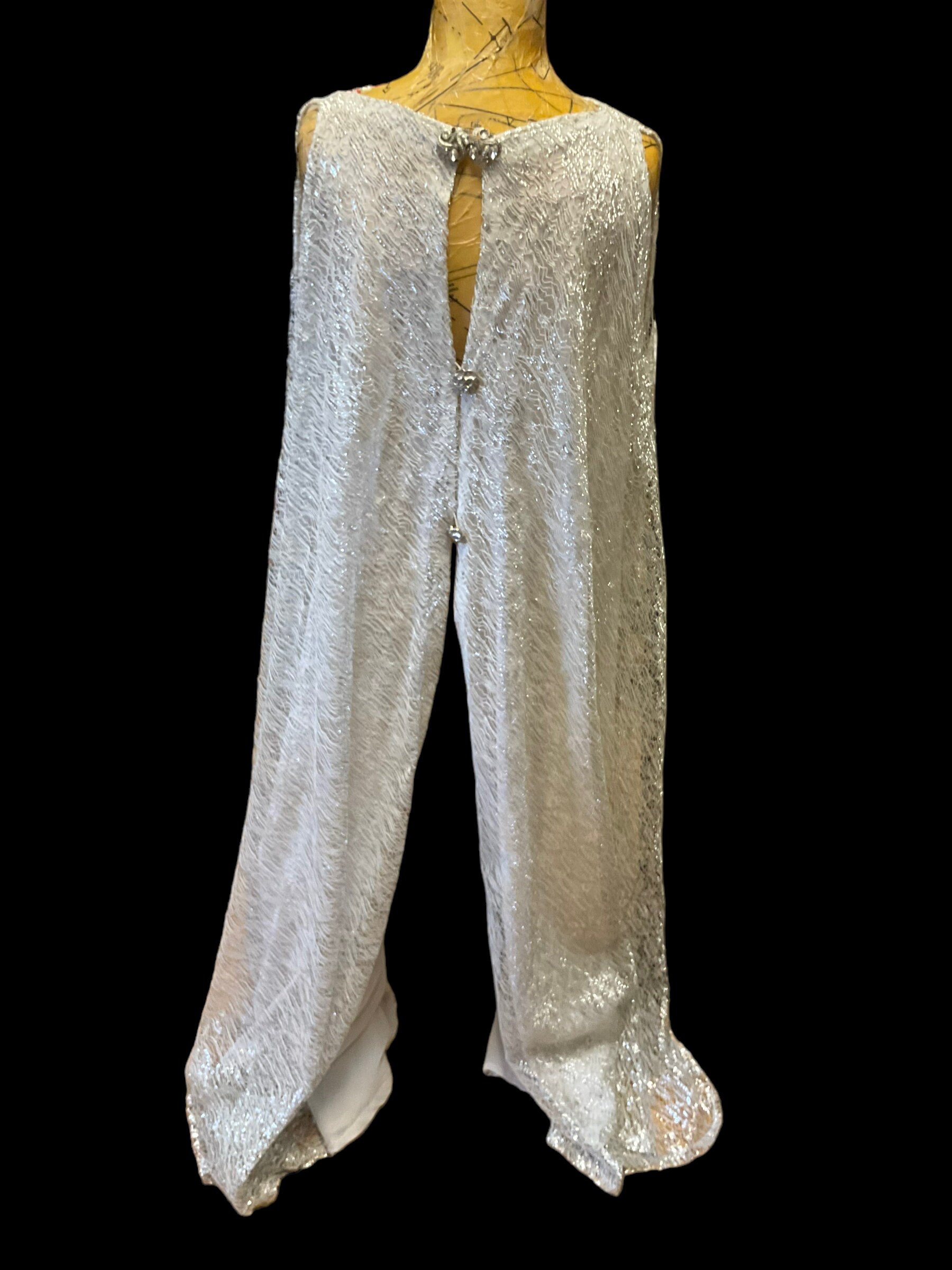 Silver and White Hostess Gown - Etsy