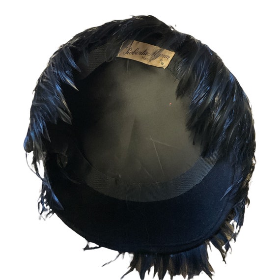 Roberta Myram Black Feather Hat - Gem