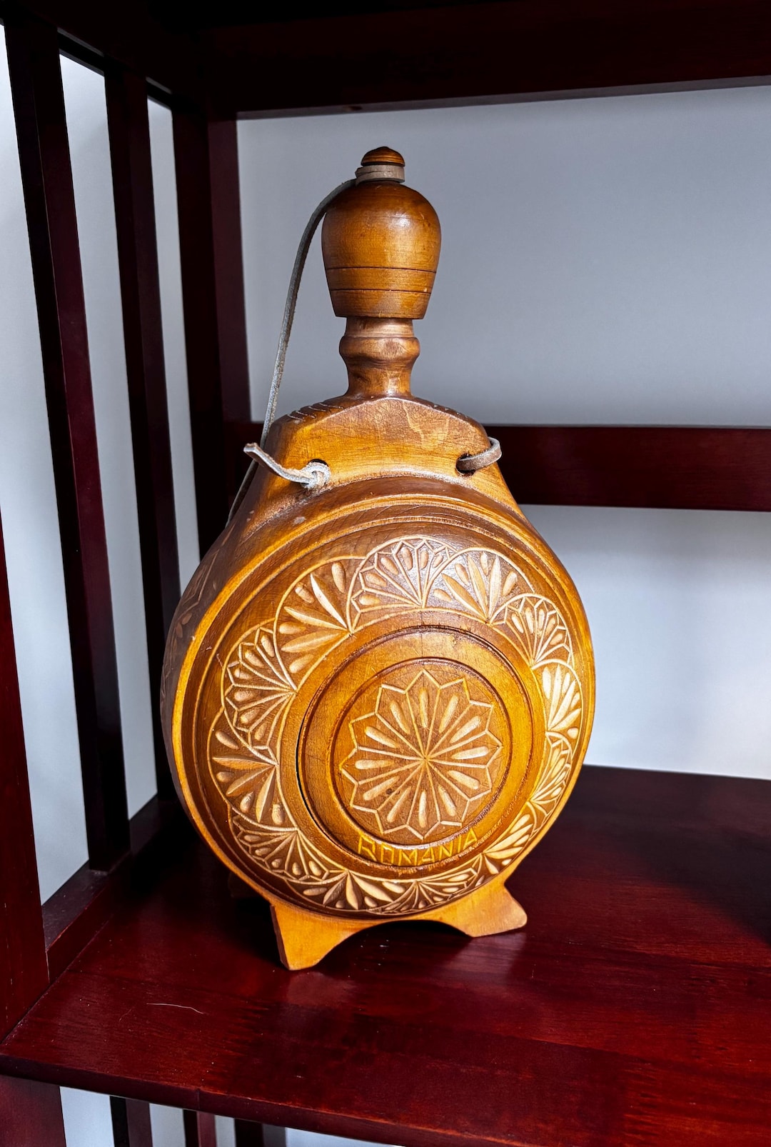 Hand Carved Wooden Flask 'romania" - Etsy