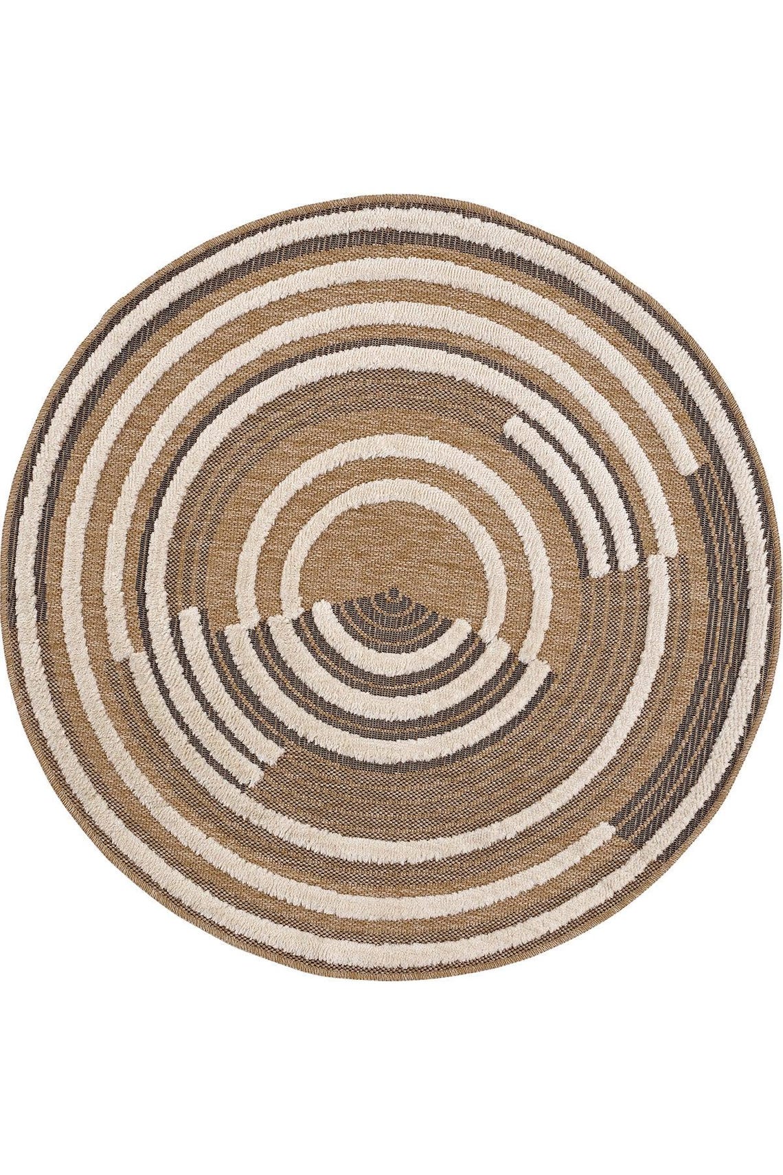 Round Straw Textured Rug – Black Beige Boho Area Carpet - Etsy