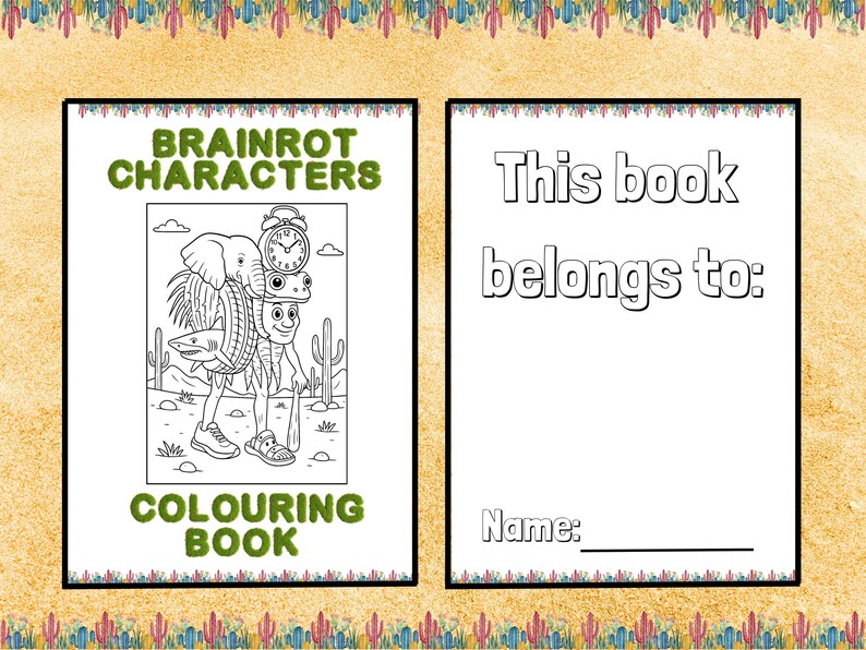 Italian Brainrot Characters Coloring Book | 50 Easy Coloring Pages | A4 ...