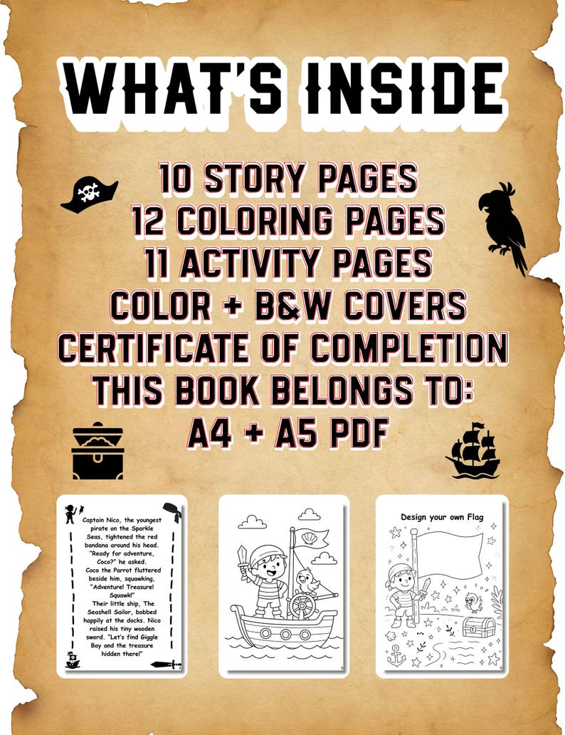 Captain Nico and Coco Printable | Story + Coloring + Activities | Ages ...