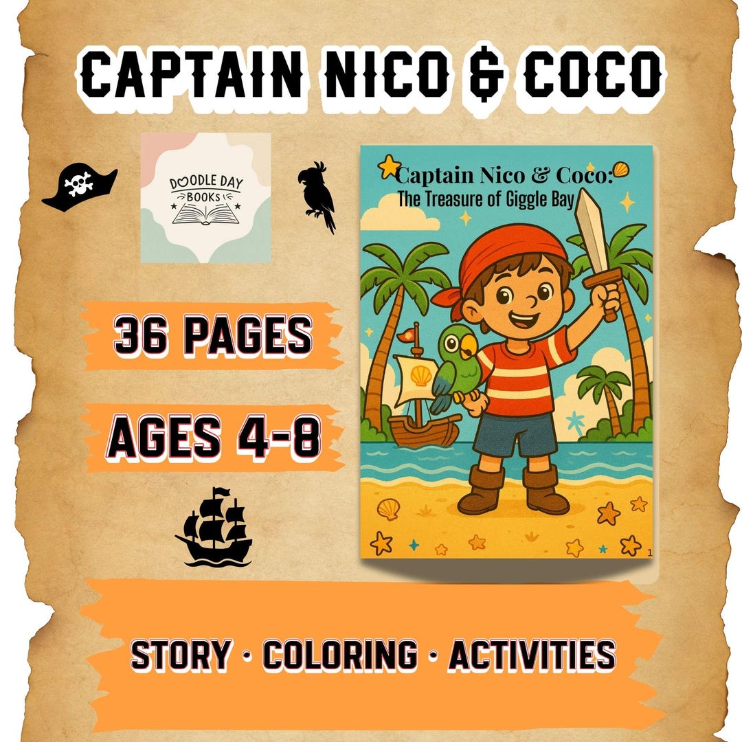 Captain Nico and Coco Printable | Story + Coloring + Activities | Ages ...
