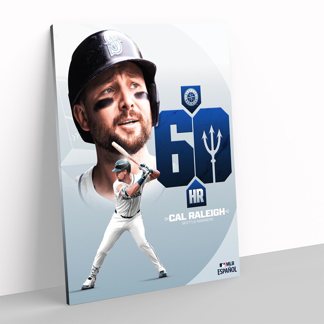 Seattle Mariners Cal Raleigh Poster MLB Baseball Sports Canvas Print ...