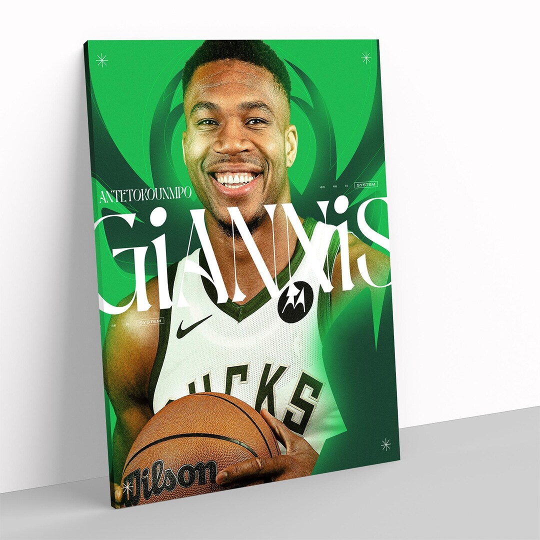 Giannis Antetokounmpo Milwaukee Bucks NBA Poster Basketball Sports ...