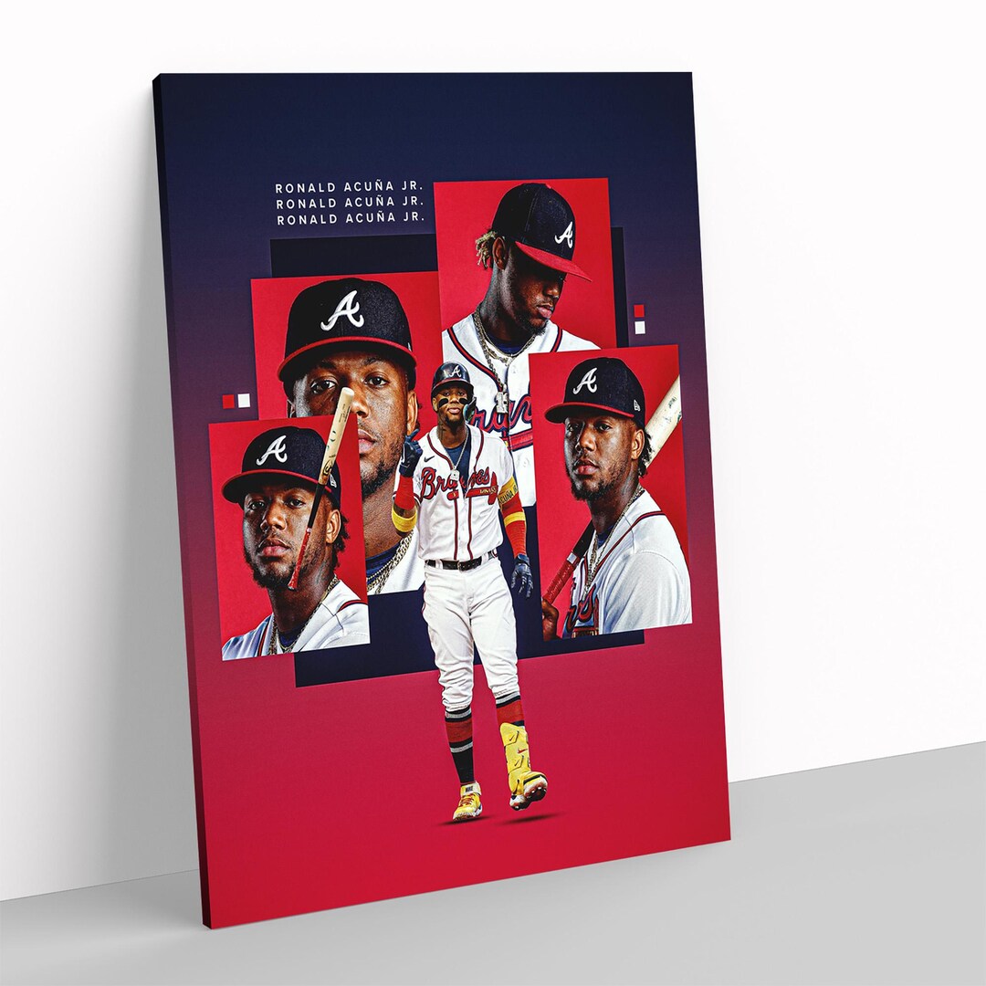 Ronald Acuña Jr. Atlanta Braves MLB Poster Baseball Sports Canvas Print ...