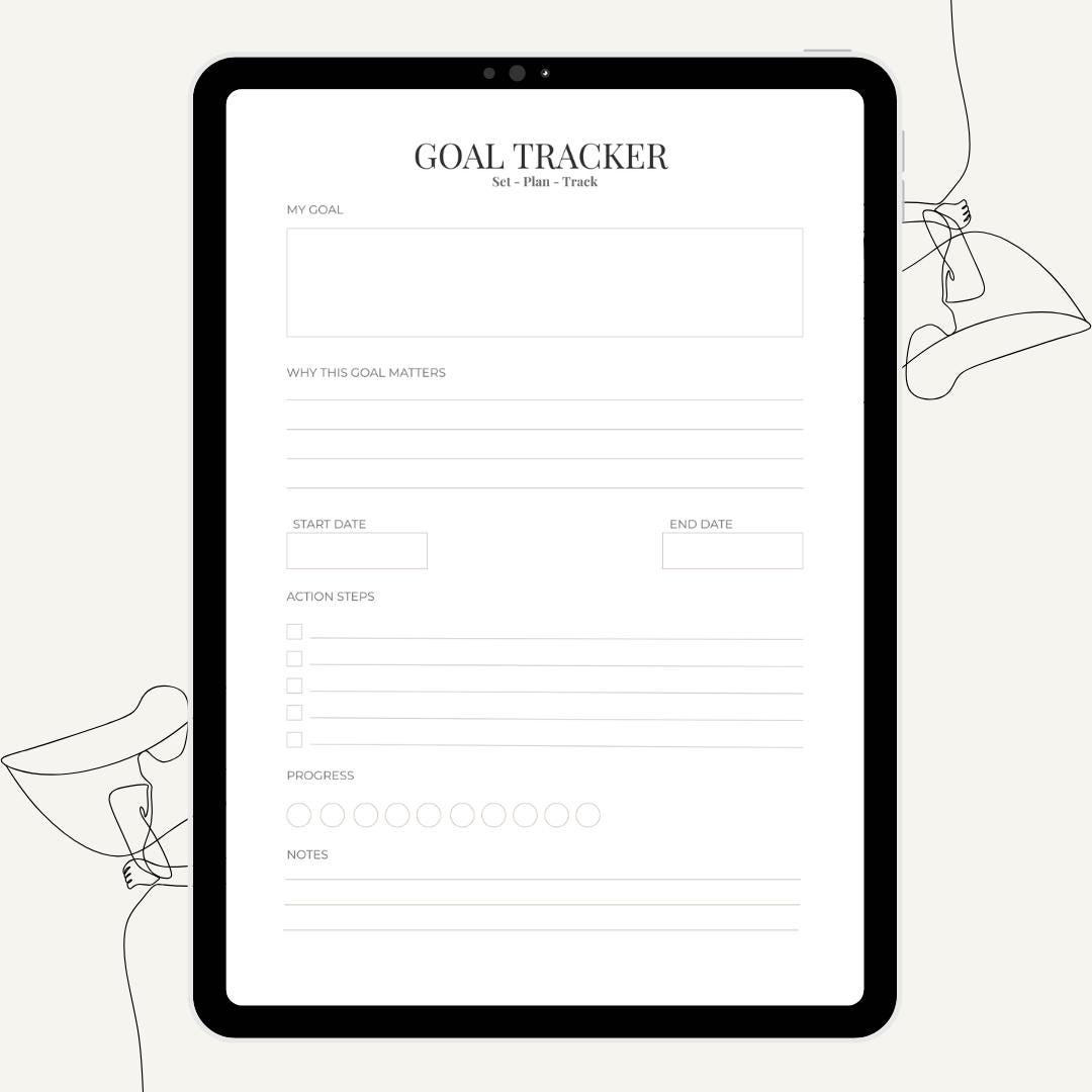 Minimalist Goal Tracker Printable | Simple Goal Planner | A4 PDF - Etsy