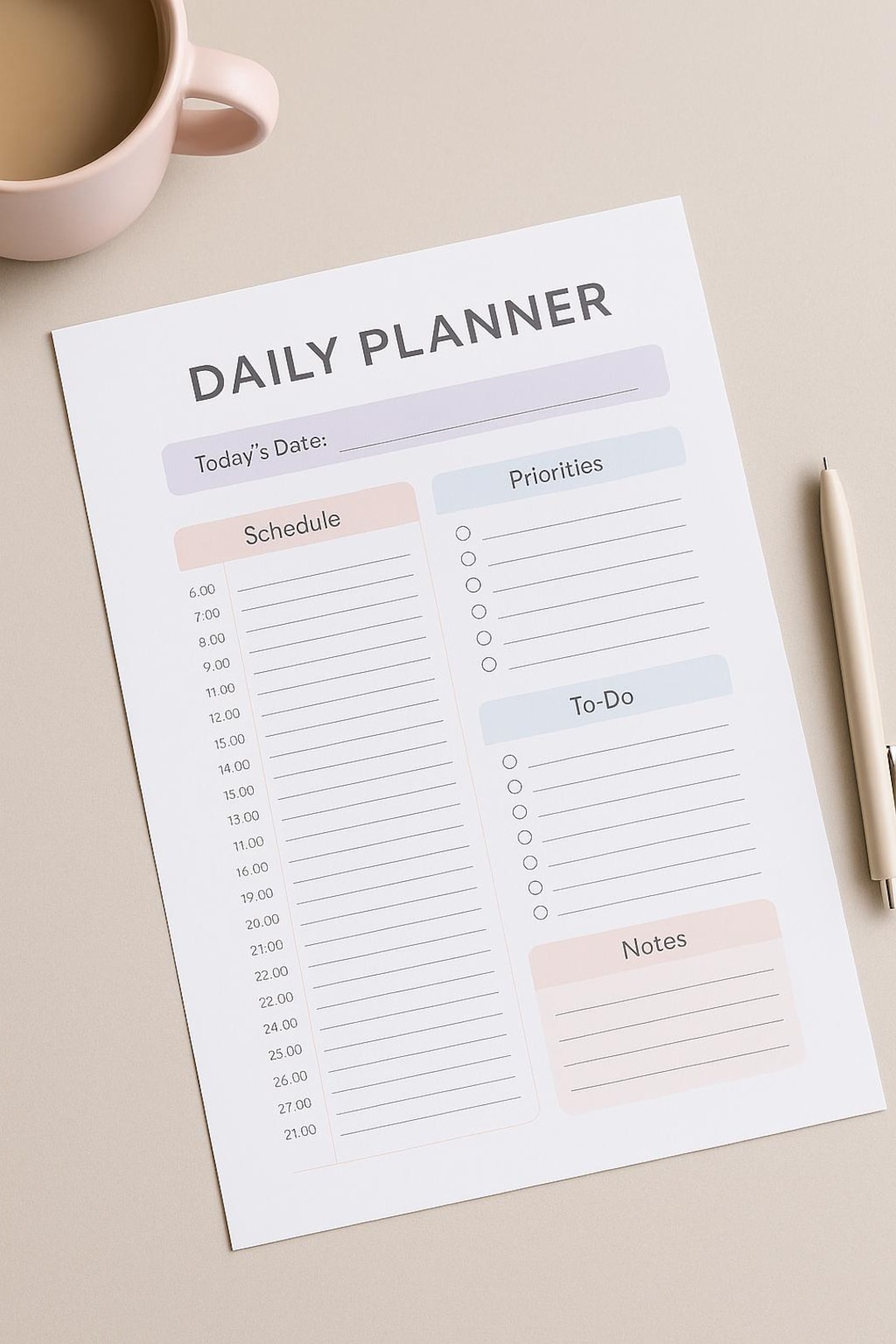 Printable Digital Notebook - Downloadable PDF Daily Planner ...
