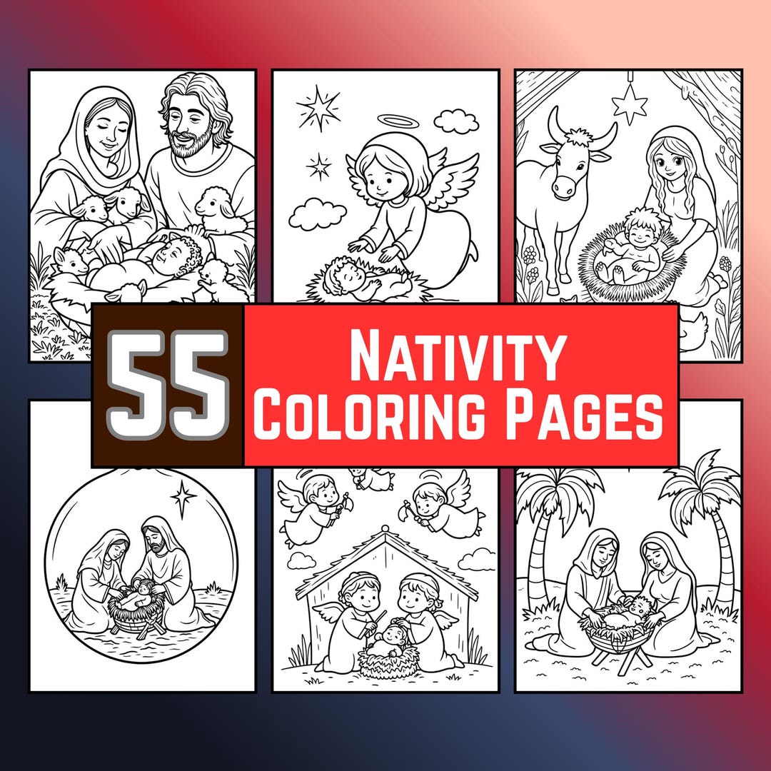55 Nativity Coloring Pages for Kids | Christian Christmas Activity (PDF ...
