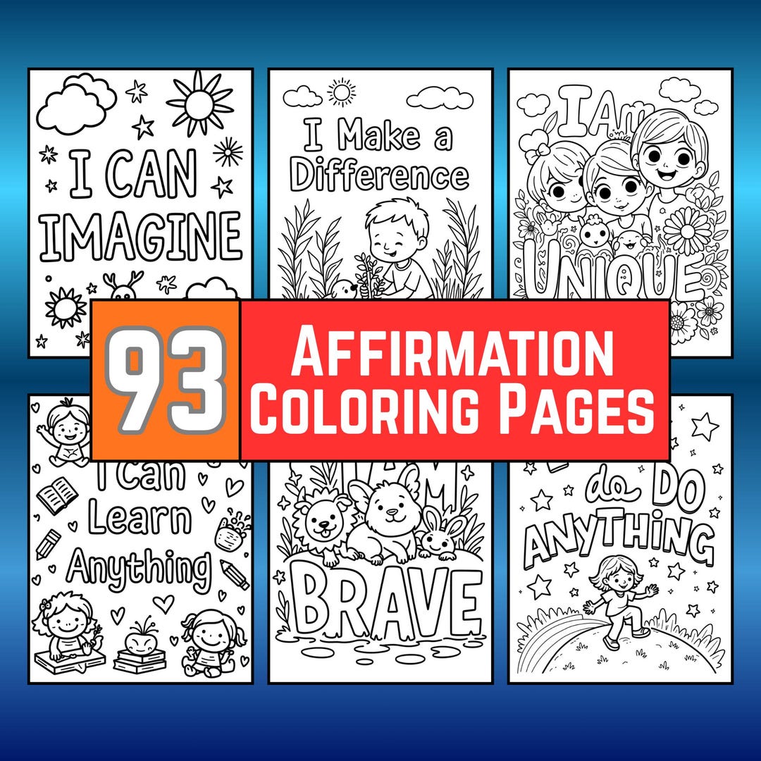 93 Positive Affirmation Coloring Pages | Motivational Quotes ...