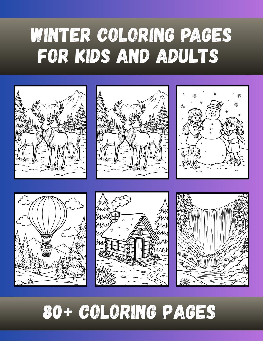 80+ Winter Coloring Pages for Kids and Adults, Winter Coloring Sheets ...