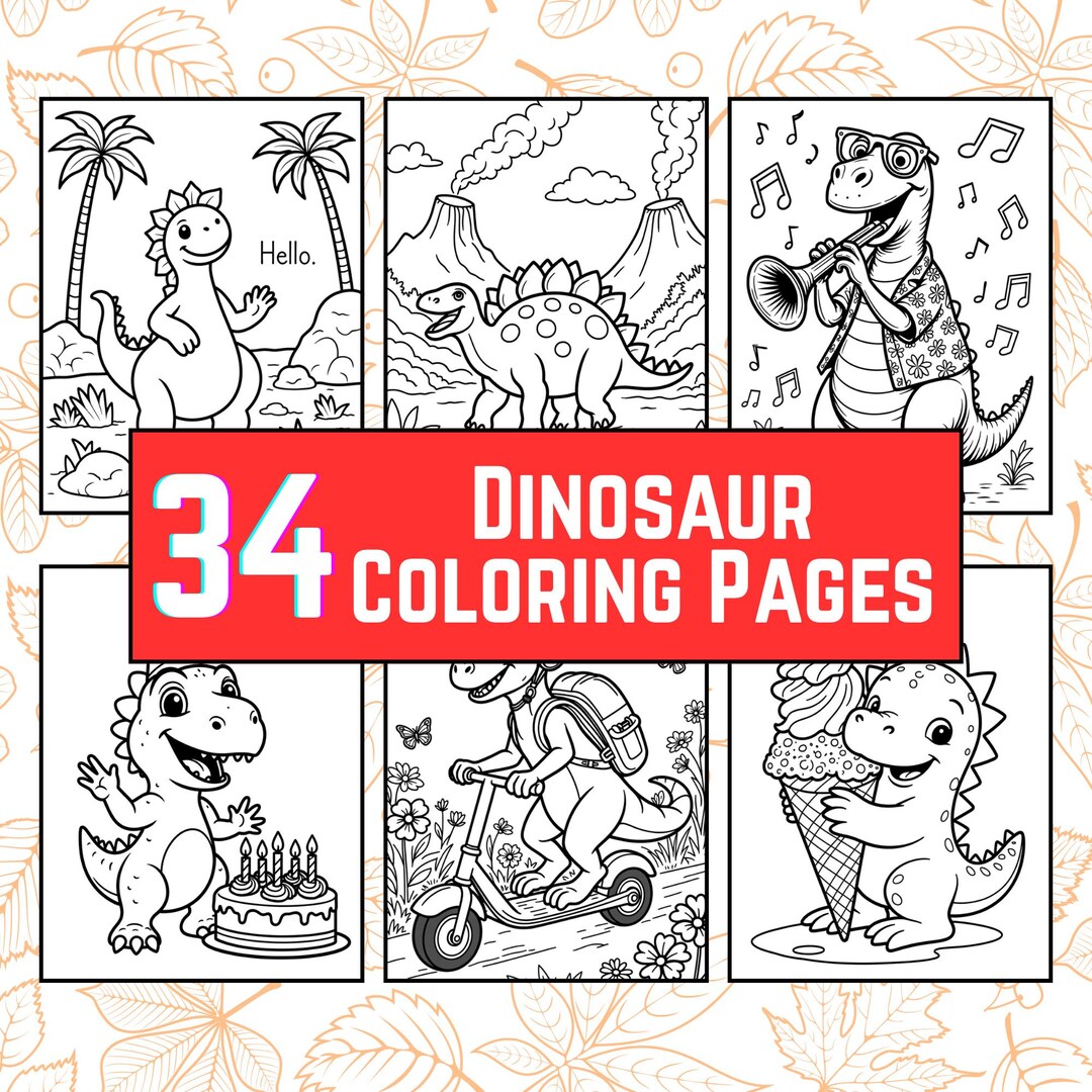 34 Dinosaur Coloring Pages for Kids | Printable Activity Sheets (PDF ...