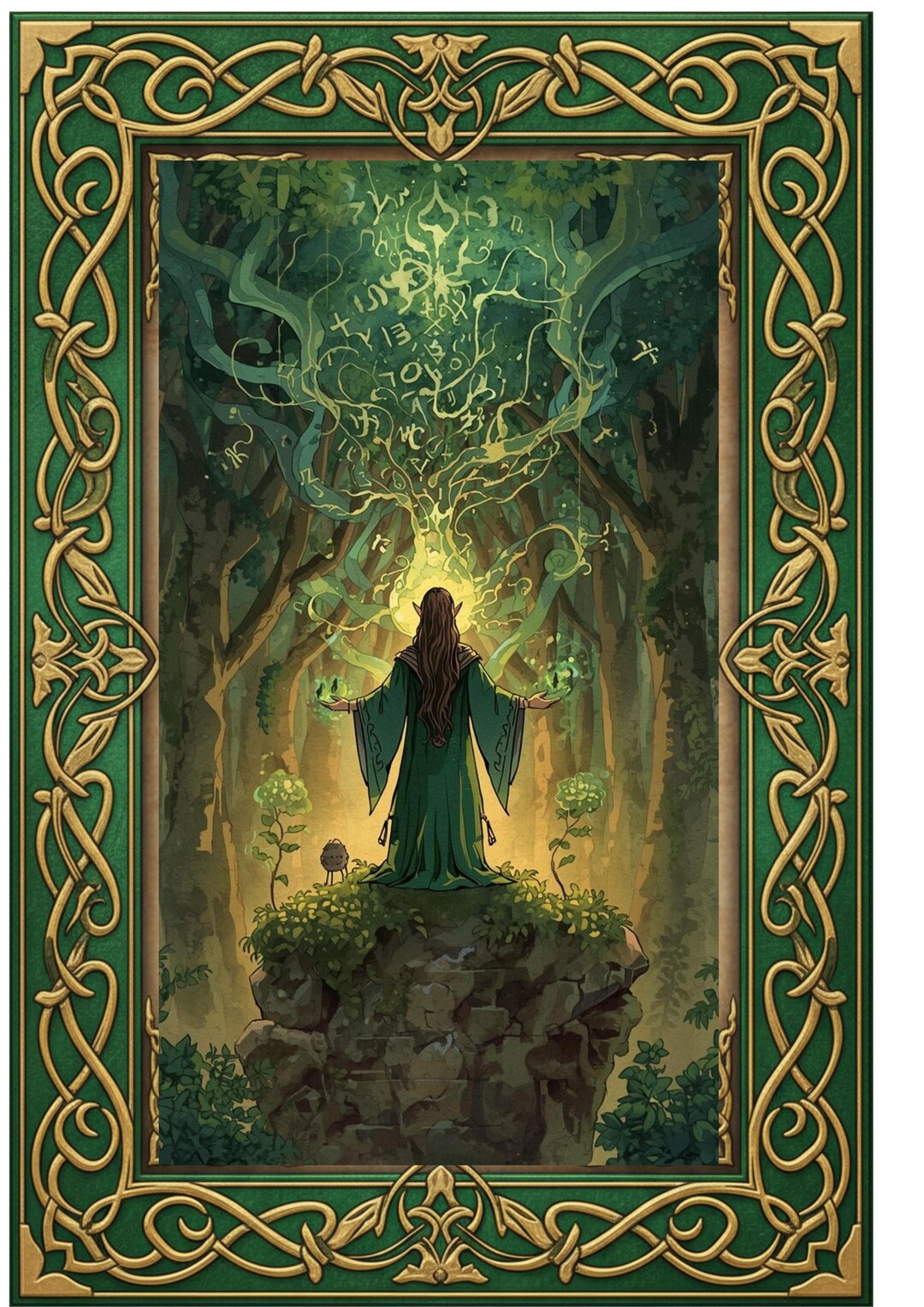 Celtic Druid Forest Magical Print, Tree of Life Fantasy Wall Art ...