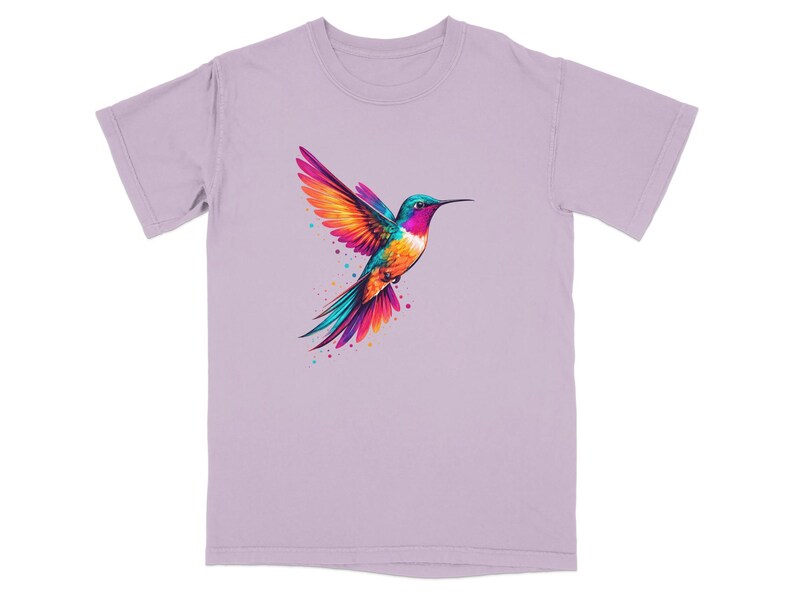 Vibrant Hummingbird T-shirt, Watercolor Splatter Bird Art Top - Etsy UK